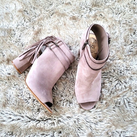 Vince Camuto | Shoes | Vince Camuto Catinca Fringe Peep Toe Ankle Boots ...